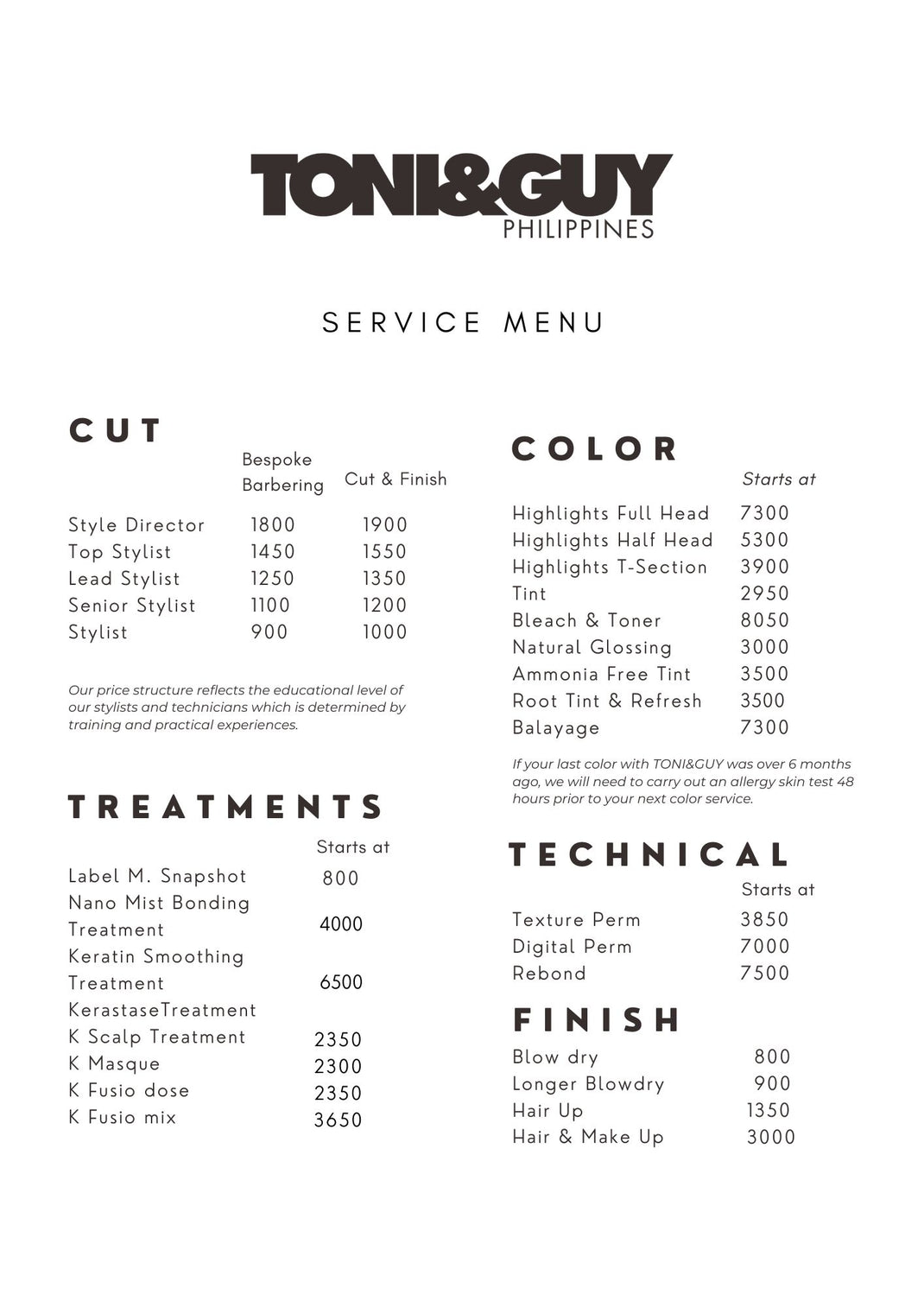Salon Services | TONI&GUY Philippines - Haircuts, Balayage & More – toniandguyph